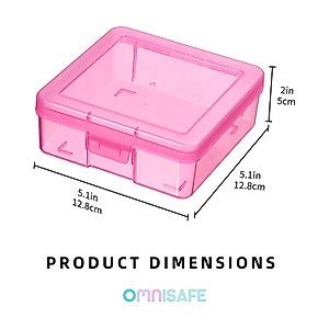 OMNISAFE 18 Pack Small Colored Plastic Hobby Art Craft Organizer, Mini Plastic Storage Containers with Latching Lid, for Pencil Box, Lego, Crayon