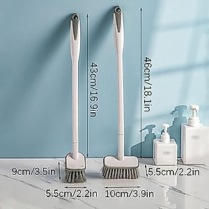 Floor Standing Brush Toilet Brush Plastic Long Handle Toilet Cleaner Brush Compact Bathroom Toilet Bowl Brush and Stand