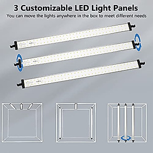 Photo Studio Light Box for Photography: Takerers 32x32 Inch 210 LED Large Lightbox for Product with 3 Stepless Dimming Light Panel, Professional Photo Background Shooting Tent with 5 Color Backdrops