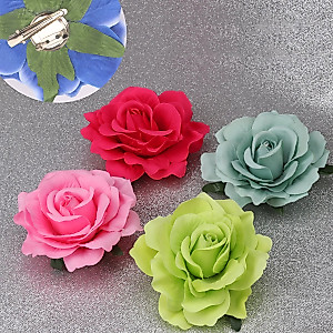 Cubaco Rose Hair Clips for Women, 15 Packs Vintage Hair Flower Brooch Pin Boho Hair Clip Flower Hair Accessories