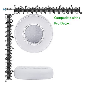 Geekria QuickFit Replacement Ear Pads for Monster Beats Pro Detox Headphones Ear Cushions, Headset Earpads, Ear Cups Repair Parts (White)