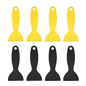 8PCS Resin Scraper, Resin Removal Scraper, Plastic Spatula for 3D Printing, Air Bubble Remover Sticker Installation Tool Flexible Paint Scrapers, Black 4PCS Yellow 4PCS, 5.27 x 2.32 inch…