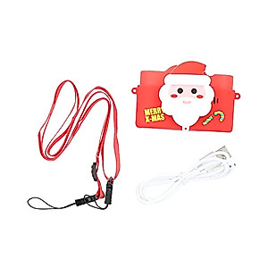 Camera Cartoon Santa Claus Video Dual Camera USB Rechargeable Music Camera for Children and Toddlers Boys and Girls