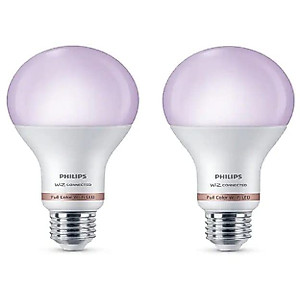 Philips Color and Tunable White A21 LED High Lumen 100W Equivalent Dimmable Smart Wi-Fi Wiz Connected Light Bulb, Compatible with Alexa, Google Assistant, and Siri Shortcuts (2-Pack) (9290024493)