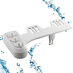 EOLTMESS Toilet Seat Bidet with Self Cleaning Dual Nozzle, Bidet Attachment for Toilet Seat Hot&Cold Dual Nozzle Cleaning with Feminine Wash & Rear Wash, Adjustable Pressure Switch(3/8)