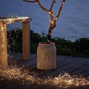 Solar Powered String Lights, 100 LED Copper Wire Lights, Waterproof Starry String Lights, Indoor/Outdoor Solar Decoration Lights For Gardens, Patios, Homes, Parties: 20 ft, Warm White
