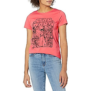 Amazon Essentials Disney | Marvel | Star Wars | Princess Women's Short-Sleeve Crew-Neck T-Shirts (Available in Plus Size), Pack of 2, Star Wars Force, 3X