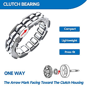 TUNTROL Wet Clutch Shoe Carrier Assembly Kit For YAMAHA Rhino 660 2004-2007 YAMAHA Grizzly 660 2002-2008, with One-way Bearing Gasket Nut