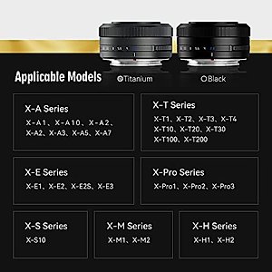 TTartisan 27mm F2.8 Autofocus Lens, Compatible with Fuji X-Mount Cameras XS10 X-A5 X-A7 X-M1 X-M2 X-E4 X-T1 X-T10 X-T2 X-T20 X-T3 X-T4 X-T100 X-T200 X-T30 X-Pro1 X-Pro2 X-Pro3 X-E1