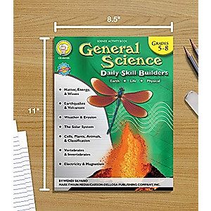 Mark Twain General Science Activity Book, Science for Kids Grades 5-8, Physical, Life, and Earth Science Books, 5th Grade Workbooks and Up, Classroom or Homeschool Curriculum (Daily Skill Builders)