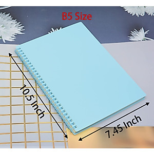 Yansanido Spiral Notebook, 8 Pcs 10.5 Inch x 7.45 Inch B5 Thick Plastic Hardcover 7mm College Ruled 8 Color 80 Sheets -160 Pages Journals for Study, Work, Travel and Notes (B5, 8 Pcs 8 Color)