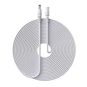 ZOSI 33ft 12V DC Plug Power Adapter Extension Cable 2.1mm x 5.5mm Male to Female Plug Extender Cord for Security Camera,Wireless IP Network Camera,CCTV DVR NVR Recorder, LED Strip,Car(White)