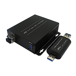 Transwan USB 3.0 Fiber Extender to Max 250 Meters (820 FT) Over Single-Mode Fiber with 2 x LC 10 Gbps SFP, USB 3.0 Fiber Optic Extender with 5 Gbps Super Speed, Supports Kinect Devices etc