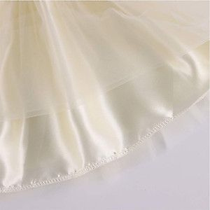 Baby Girls Toddler Tutu Dress Sleeveless Princess Infant Tulle Sundress(Beige, 12-18 Months)