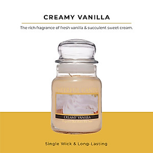 A Cheerful Giver - Creamy Vanilla Scented Glass Jar Candle (6 oz) with Lid & True to Life Fragrance Made in USA