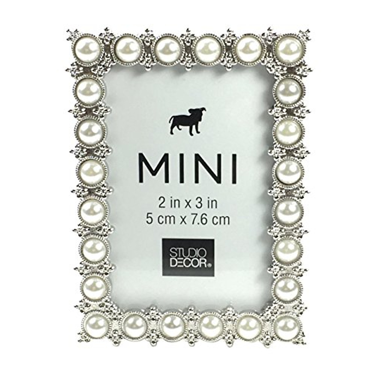 Studio Decor Silver Tone Imitation Pearl Metal Mini Picture Frame, 2 X 3 (Standard Version)