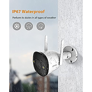 Imou Security Camera Outdoor Color Night Vision with Spotlight & Siren, 2.4G WiFi Camera IP67 for Home Security, 1080P with Human Detection, 2-Way Audio, Ethernet Port and SD Card Slot, Bullet 2
