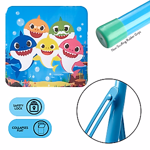 Baby Shark 3 Piece Children's Activity Square Table and Chair Set, Ages 3+