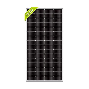 Newpowa 9BB 200W 24V Monocrystalline 200 Watt 24Volt Solar Panel Designed for 24V Charge System Off Grid, High Efficiency Mono Module RV Marine Boat Off Grid