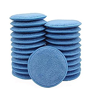 CARCAREZ Microfiber Applicator Pad for Car Waxing, Pack of 24