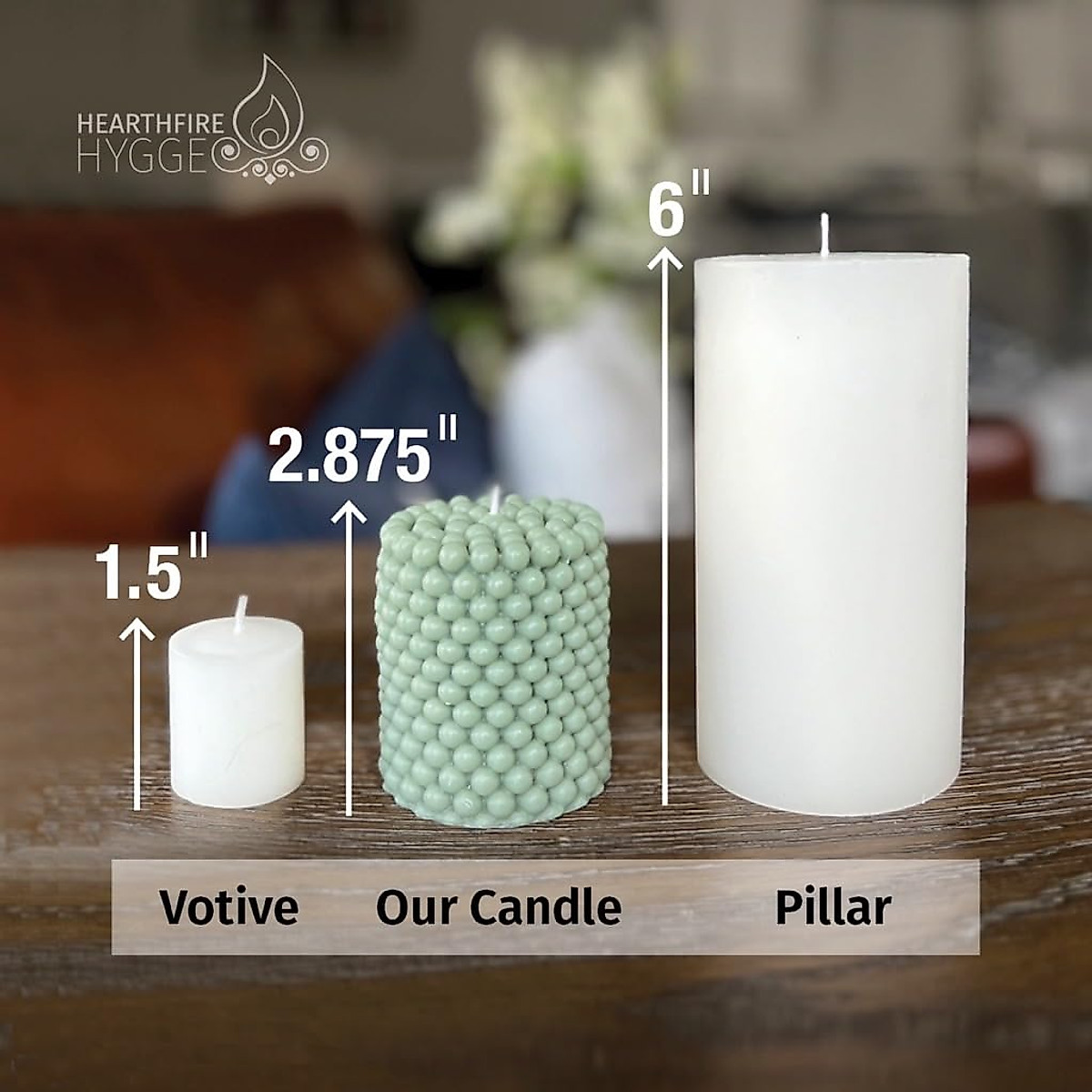 Hearthfire Hygge Bubble Candle Soy Candle Sets | Unscented Mini Pillar Candle Aesthetic | 25-Hr Burn Time Bubble Candles Aesthetic | Trendy Colored Funky Candles | Soy Wax Preppy Candles