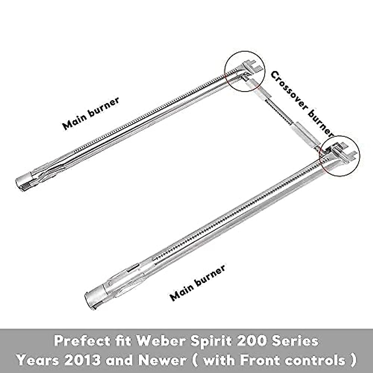 Uniflasy Grill Parts Kit Replacement for Weber Spirit 200 Series, Grill Burner Tubes, Grill Igniter for Spirit E-210, E-220, Spirit S-210, S-220 with Front Controls, 69785, 7642
