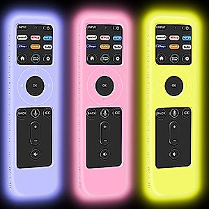 [3Pcs] Glowing Covers Case for Vizio XRT260 4K Voice Remote 2021 Model, Silicone Protective Case for Vizio Remote,Anti-Slip & Shockproof Remote Battery Back Replacement Covers Protector Skin Holder