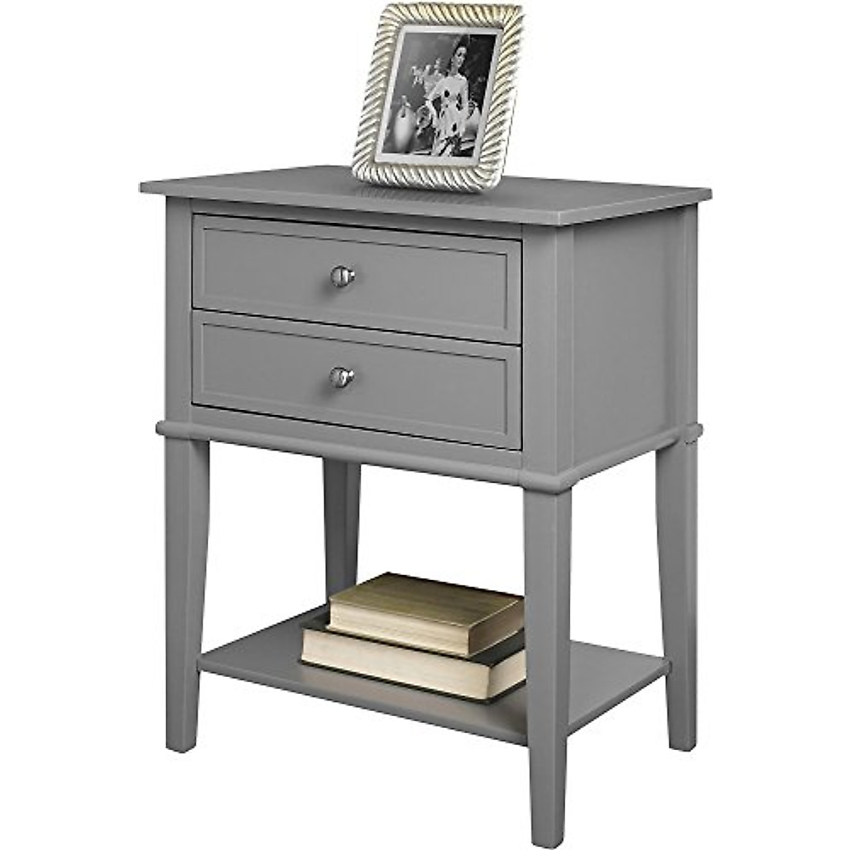 Ameriwood Home Franklin Accent Table with 2 Drawers, Gray -