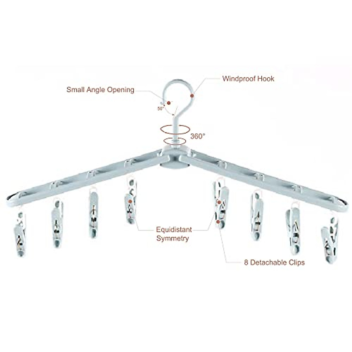 Fineget Portable Travel Shorts Skirt Shirt Socks Hangers with Clips Foldable Pants Clothes Plastic Suit Hangers Collapsible Non Slip Closet Organizer Retail Displays (Blue Pink, 2 PCS)