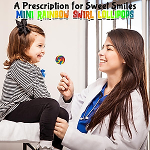 Fun Express Mini Rainbow Swirl Lollipops- Pack of 38, 1.25 Pounds