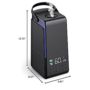 4L Quiet Humidifiers for Large Room,Ultrasonic Cool Mist Humidifiers with Humidistat,Plants humidifier indoor,Easy Use,LED Display,Sleep Mode,Large Room Humidifiers for Bedroom/Home/Office/Living Room