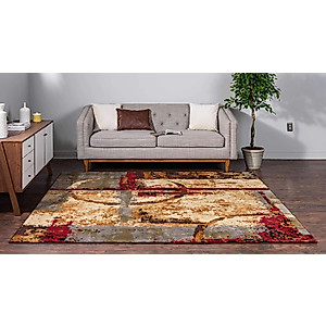 Unique Loom Barista Collection Area Rug - Catuai (4' 1" Square, Multi/ Brown)