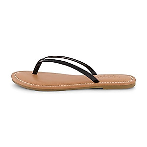 CUSHIONAIRE Cora Flip Flops for Women | Vacation Beach Essentials | Casual Women Footwear Sandals | BLACK 8