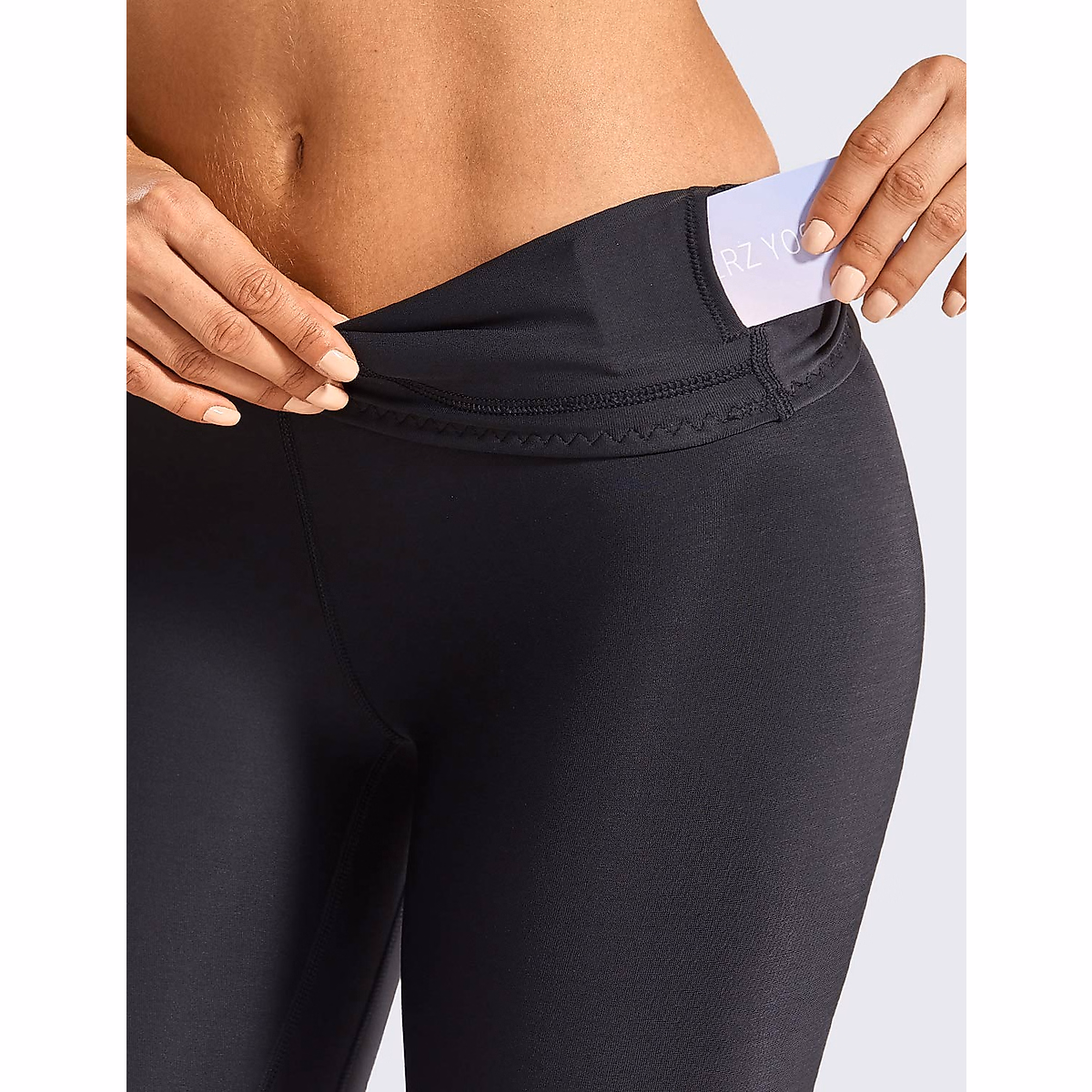 CRZ YOGA Thermal Fleece Lined Leggings Women 28'' - Winter Warm Workout Hiking Pants High Waisted Yoga Tights Full Length Black Large