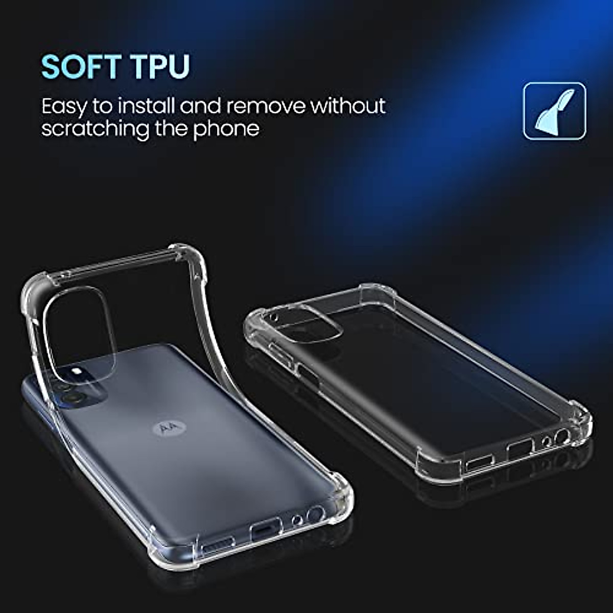 Cresee for Motorola Moto G 5G 2022 Case, Crystal Clear Cover with Reinforced Corner Bumper Slim Fit Shockproof Flexible TPU Phone Case for Moto G 5G (2022) Transparent