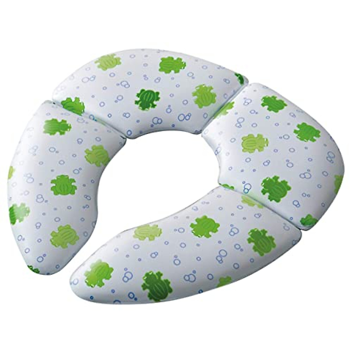 Mommy's Helper Cushie Traveler Folding Padded Potty Seat in White with Frog Design, Includes Convenient Carry Bag for Easy Transport