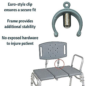 HEALTHLINE Transfer Bench Adjustable Height 500 Lbs, Heavy Duty Bariatric Tub Transfer Bench with Back, Non-Slip Seat, Bath Shower Bench Chair for Bathroom for Elderly Disabled
