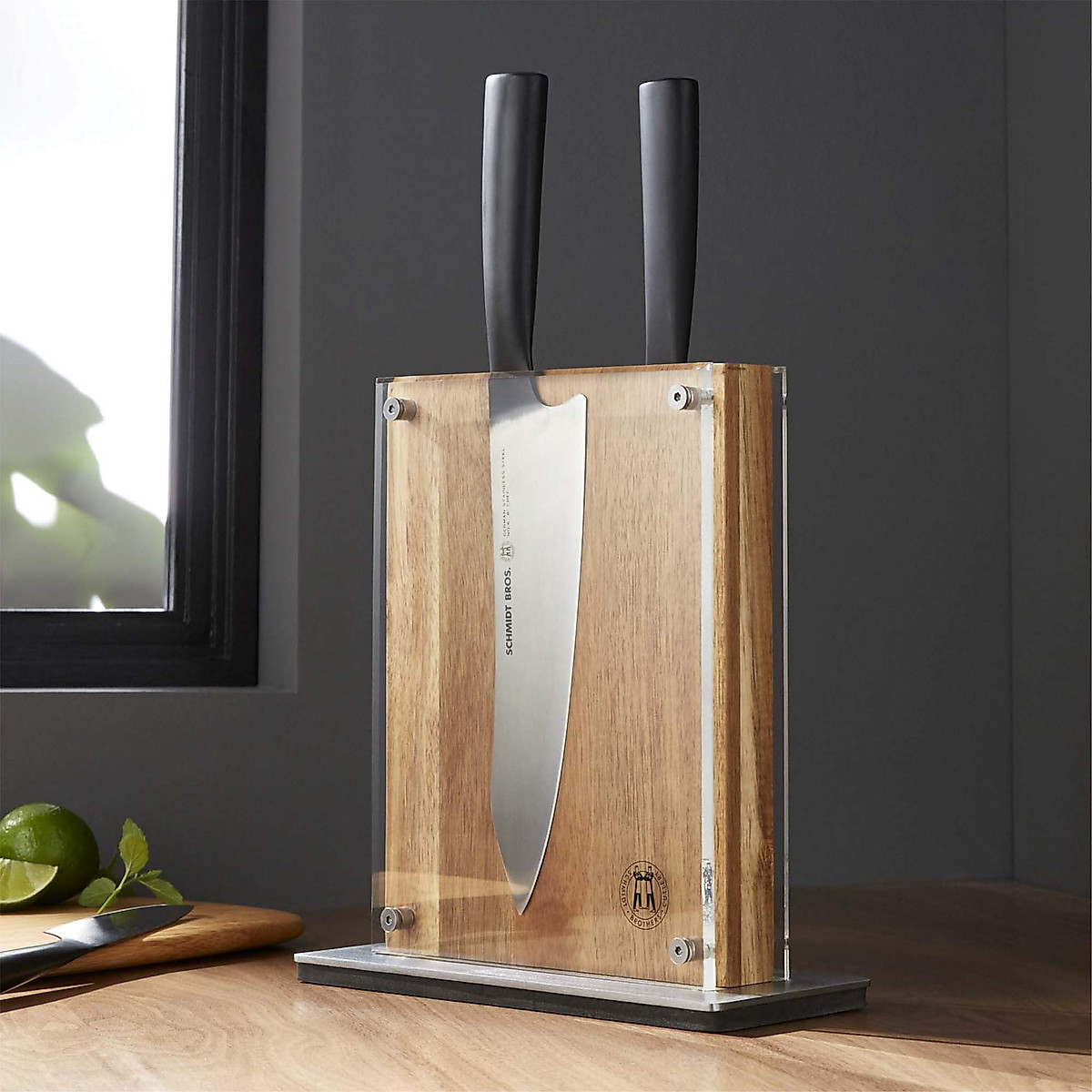 Schmidt Bros. Acacia Midtown Magnetic Knife Block Schmidt-22-Series, Up to 10-Piece