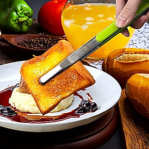 4Pcs Stainless Steel Kitchen Tongs, Serving Tongs for Cooking, 10" Metal Food Tongs with Non-Slip Comfort Grip, Non-Stick Cooking Tongs High Heat Resistant BBQ Tongs Grill Tongs for Barbecue Grilling