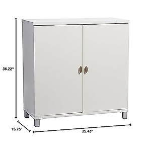 Baxton Studio Marcy Modern & Contemporary Wood Entryway Handbags or School Bags Storage Sideboard Cabinet, White