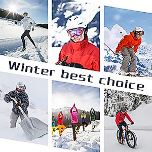 Balaclava Ski Mask for Men & Women - Heavyweight Fleece Hood - Winter Hat for Skiing Hunting Motorcycle Camping Accessories Black