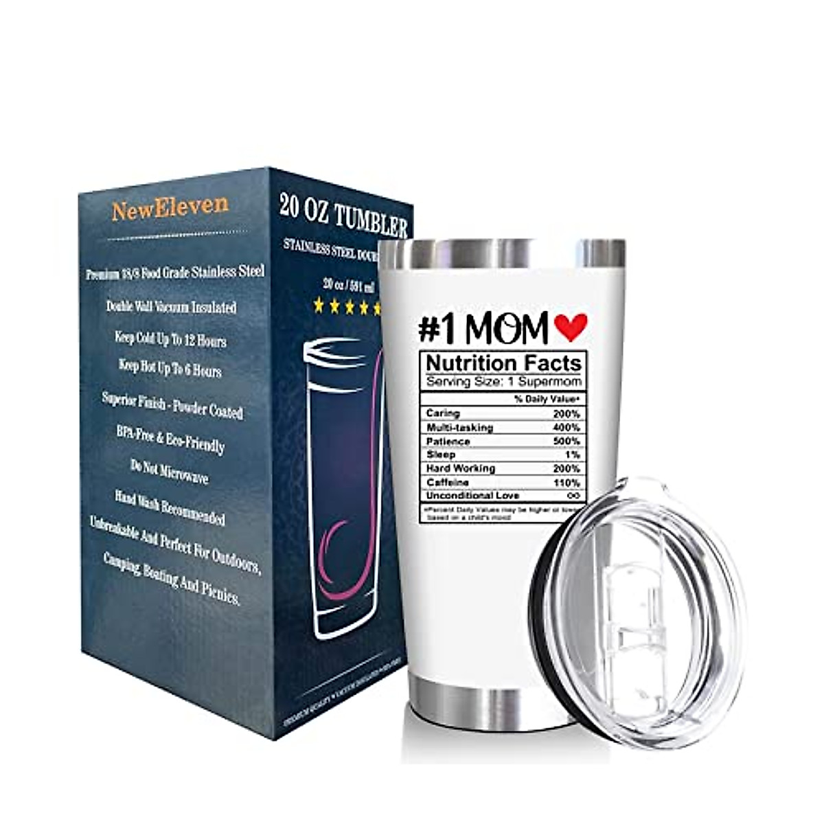 NewEleven Gifts For Mom From Daughter, Son, Kids - Mothers Day Gifts For Mom, Women, Wife - Funny Best Birthday Gifts Ideas For Mom, Mother, Wife, Bonus Mom, Mother In Law, Mama - 20 Oz Tumbler