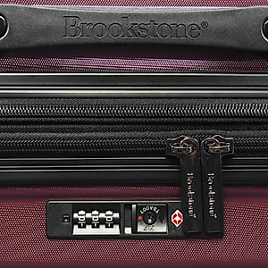 Brookstone Luggage Nelson Spinner Suitcase, Plum, Carry-On