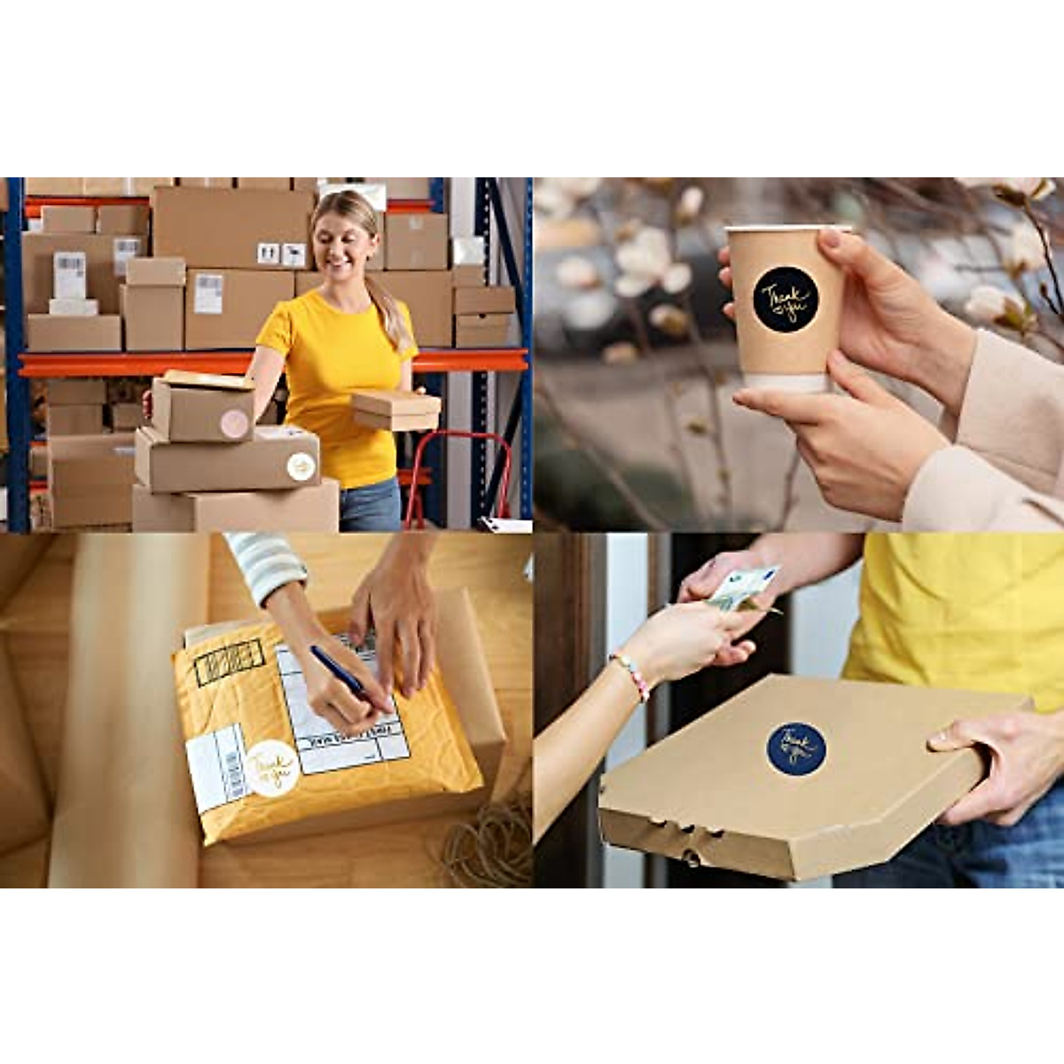 2 Inch Thank You Stickers | 500 Thank You Stickers for Small Business| Self-Adhesive & Waterproof Stickers with 4 Beautiful Colors | Strong and Durable (Classic, 2 Inch)