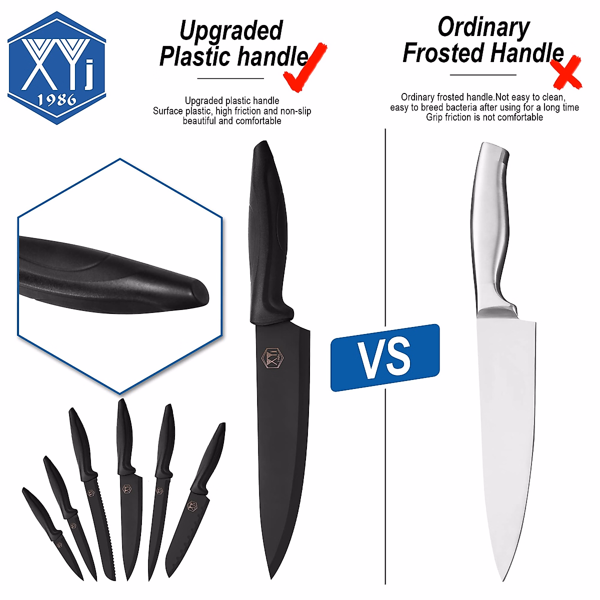 XYJ Authentic Since1986,Professional Knife Sets for Master Chefs,Slicing Cooking Knife With Roll Bag,Cover,Scissors,Honing Steel,Culinary Chef Knives,Paring,Santoku,Bread,Slice