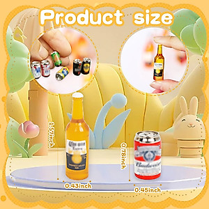 1:12 Scale 11 Pcs Miniature Beer Bottles and Beer Cans Mini House Drink Accessories for Fairy Garden Pub Bar Decoration Dollhouse Beer Glass Model