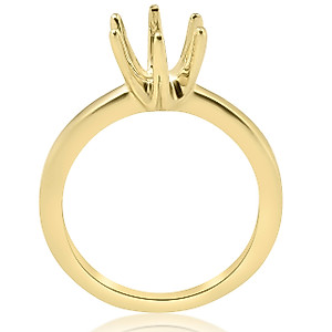 P3 POMPEII3 Yellow Gold 14K Solitaire Semi Mount Engagement Ring - Size 7