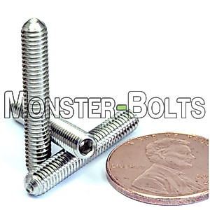 MonsterBolts - M4 x 25mm Cup Point Set Screws, DIN 916, Stainless Steel, 10 Pack