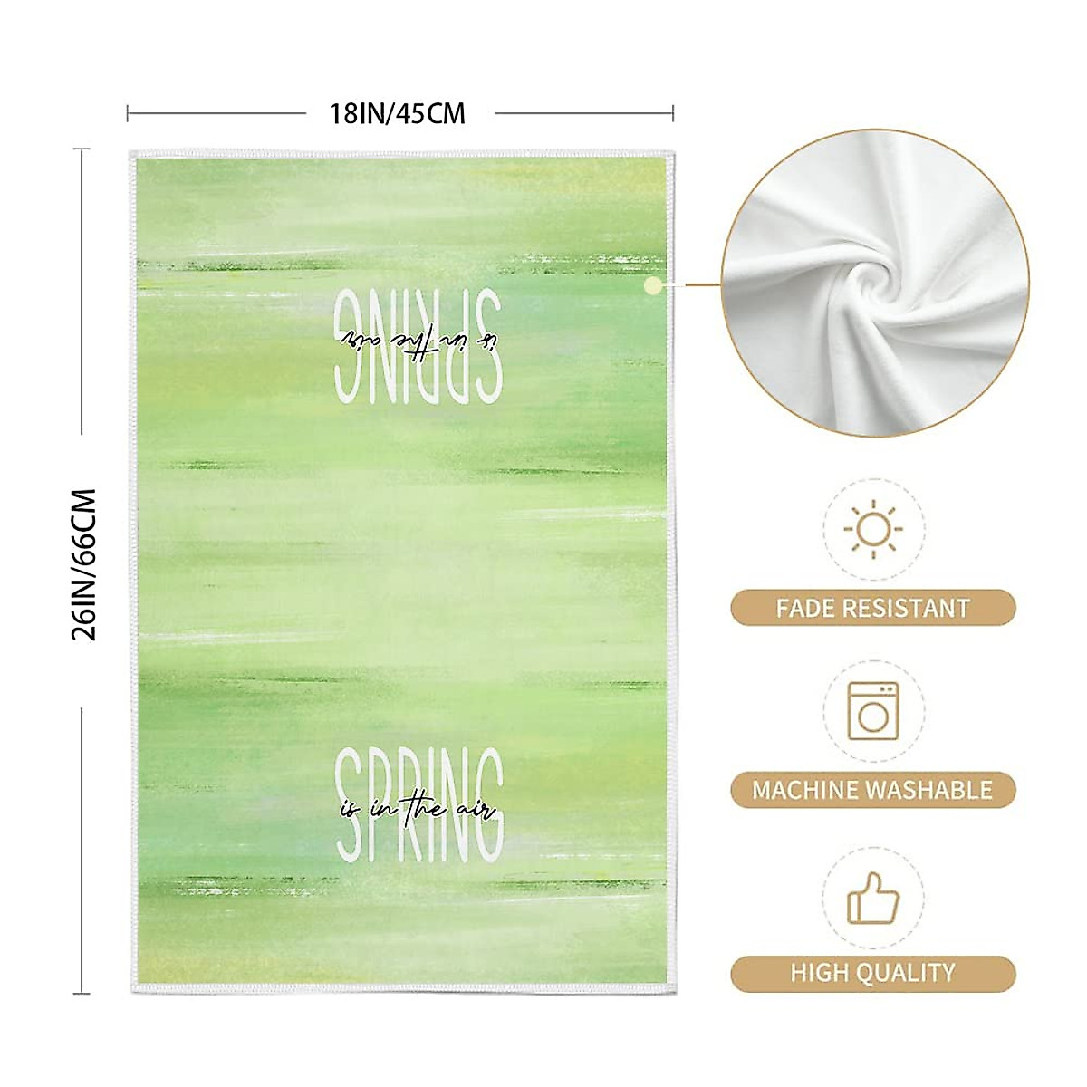 Spring Kitchen Towels for Spring Decor Flower Leaves Dish Towels 18x26 Inch Ultra Absorbent Bar Drying Cloth Spring is in the air Sign Hand Towel for Kitchen Bathroom Party Home Decorations Set of 2