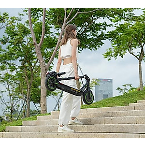 isinwheel S9 Pro Electric Scooter, 18 Miles Long Range and 15.6 MPH Portable Folding Commuting Electric Scooter for Adults and Teens, Dual Braking System & App